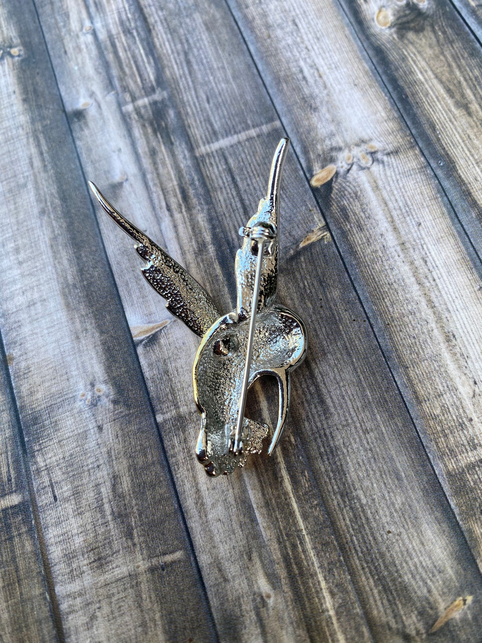 Gorgeous Vintage Butler Style Hummingbird Brooch Gold and White With ...