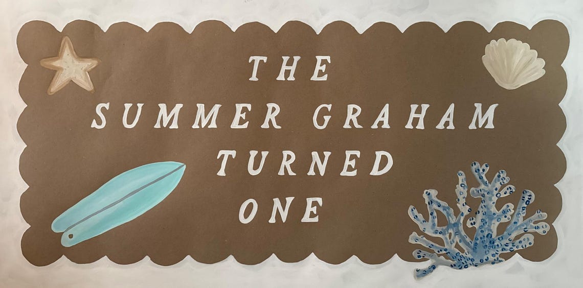 The Summer I Turned Thirty, Painted Banner, Add Any Age, Birthday Party ...