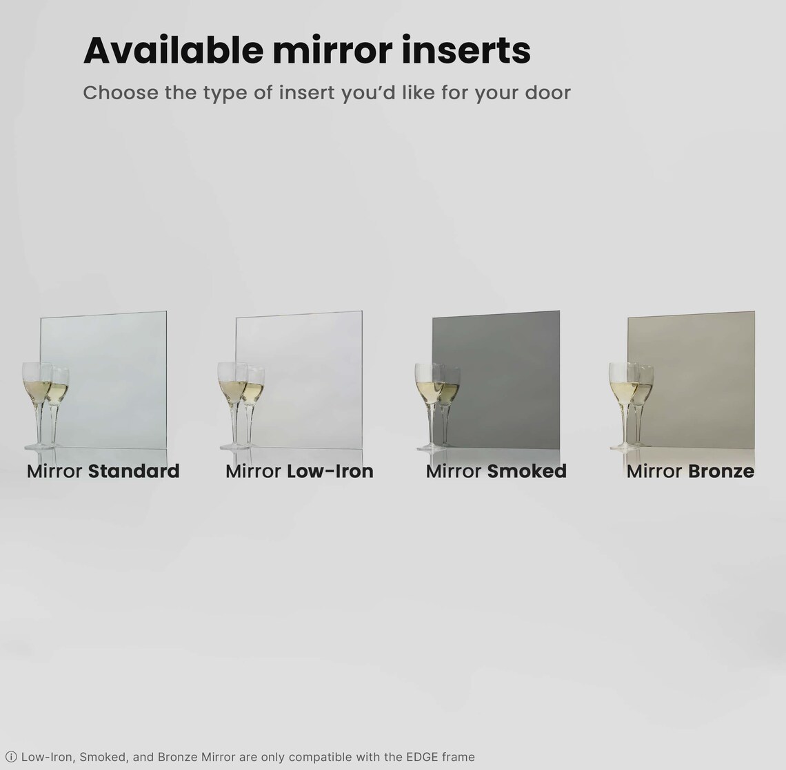Glass Door Sample Kit | Aluminum Frame + Glass & Mirror Inserts | Try ...