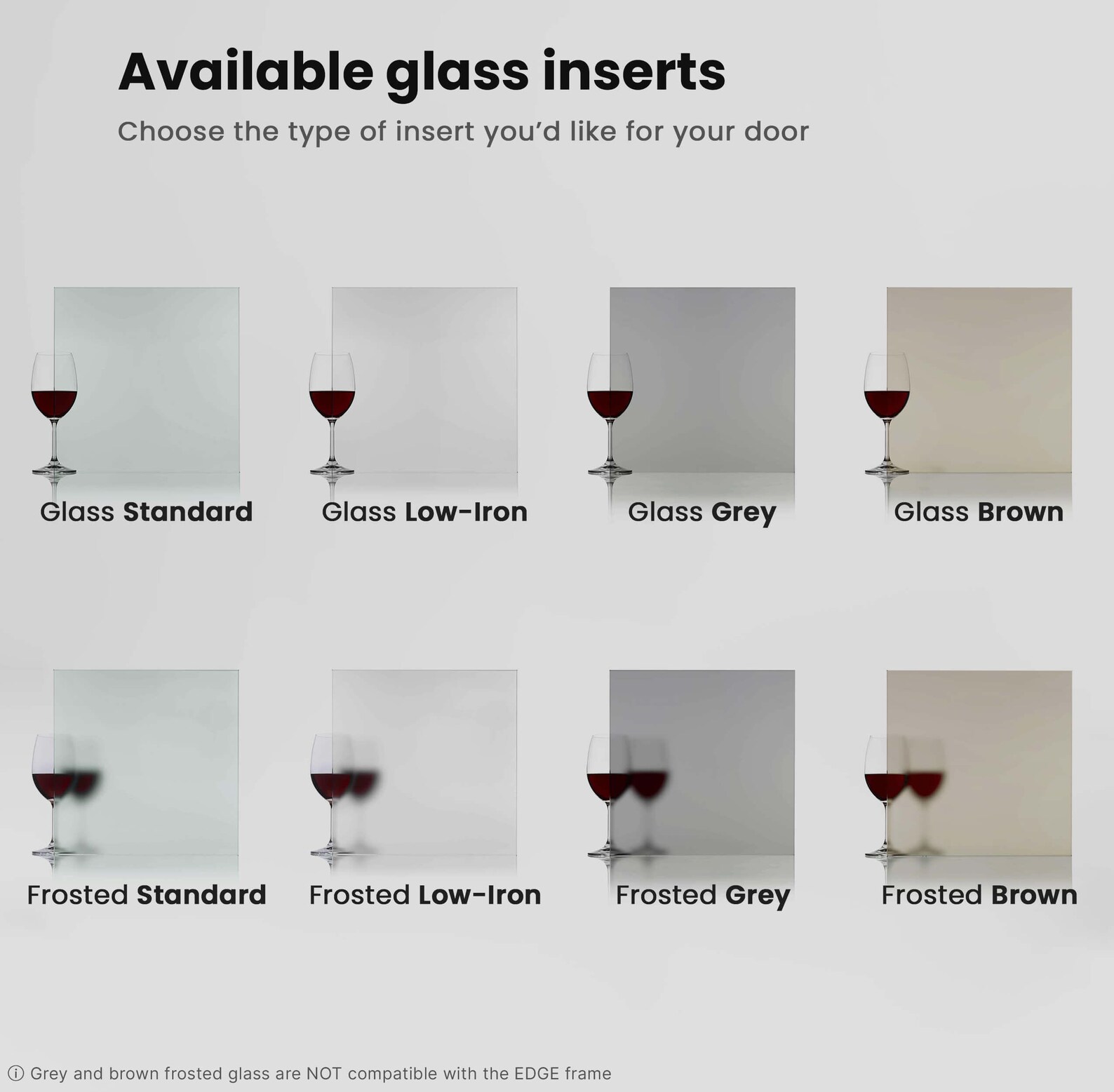 Glass Door Sample Kit | Aluminum Frame + Glass & Mirror Inserts | Try ...