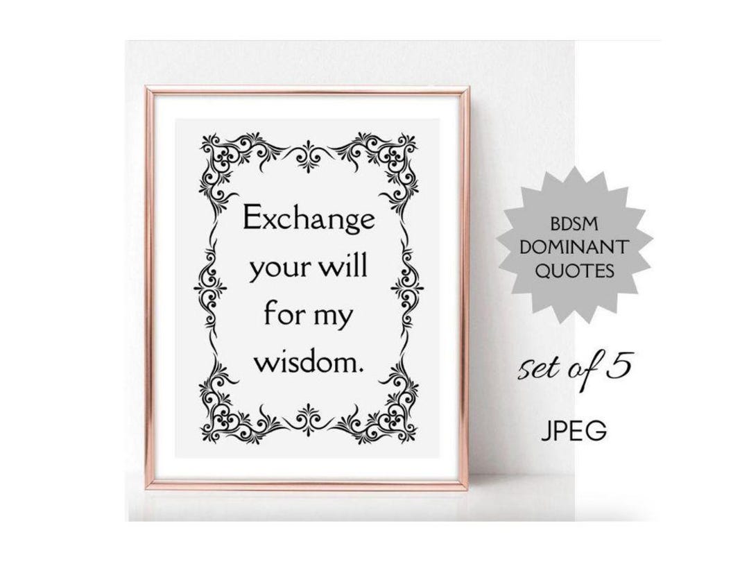 Printable Dominant Quote Wall Art Bundle - Bedroom, Boudoir, Kinky ...