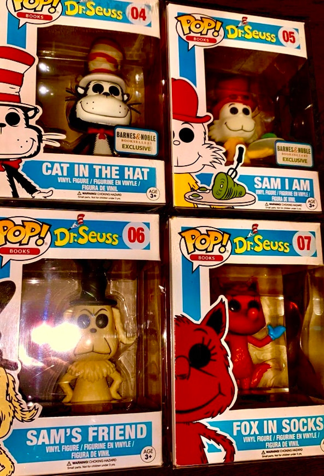 4 Funkos Bundle:includes Cat in the Hat, Sam I Am, Sams Friend, Fox in ...