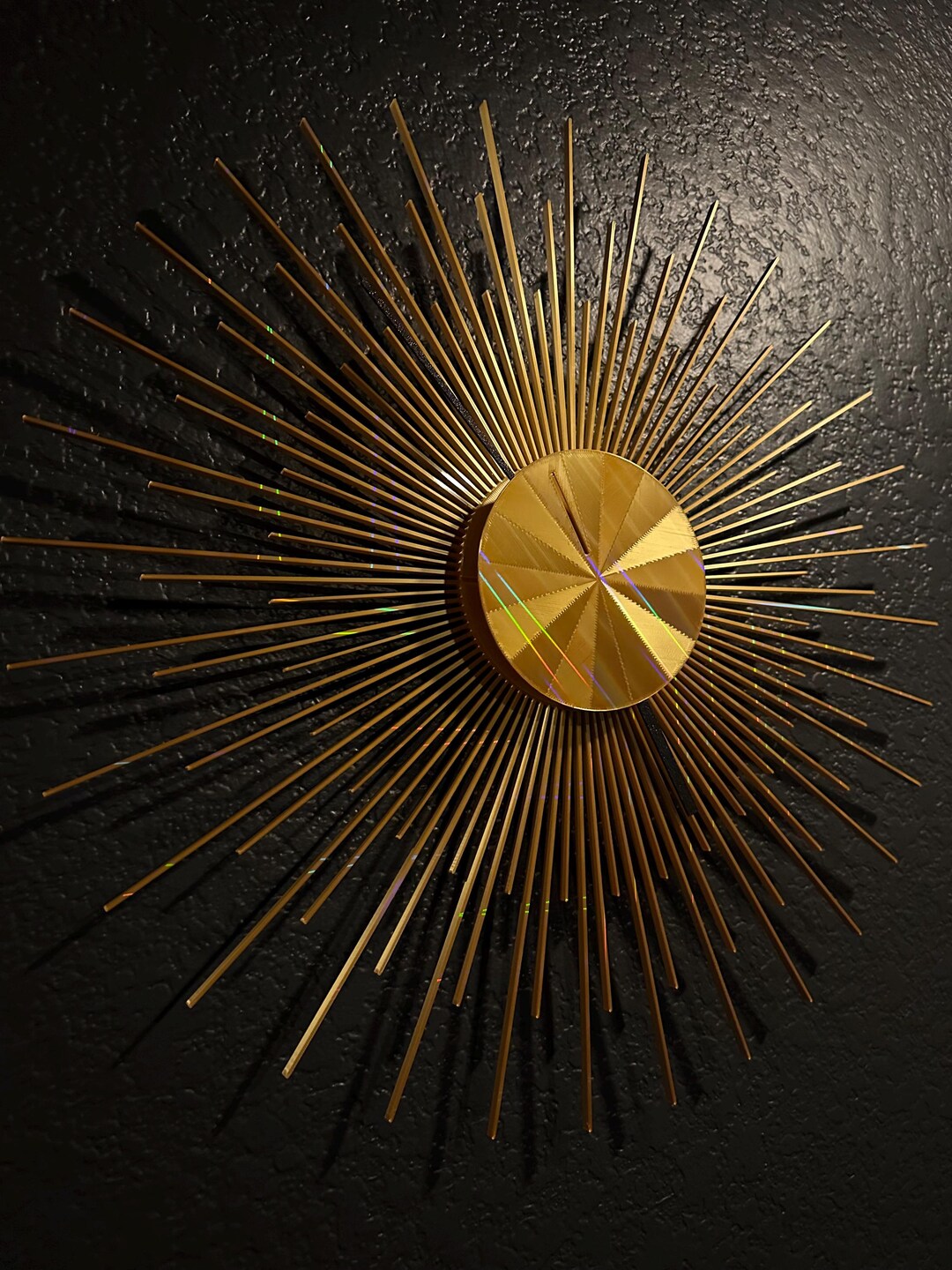 Vintage Mid Century Modern Wall Clock – Gold Sunburst Design - Etsy