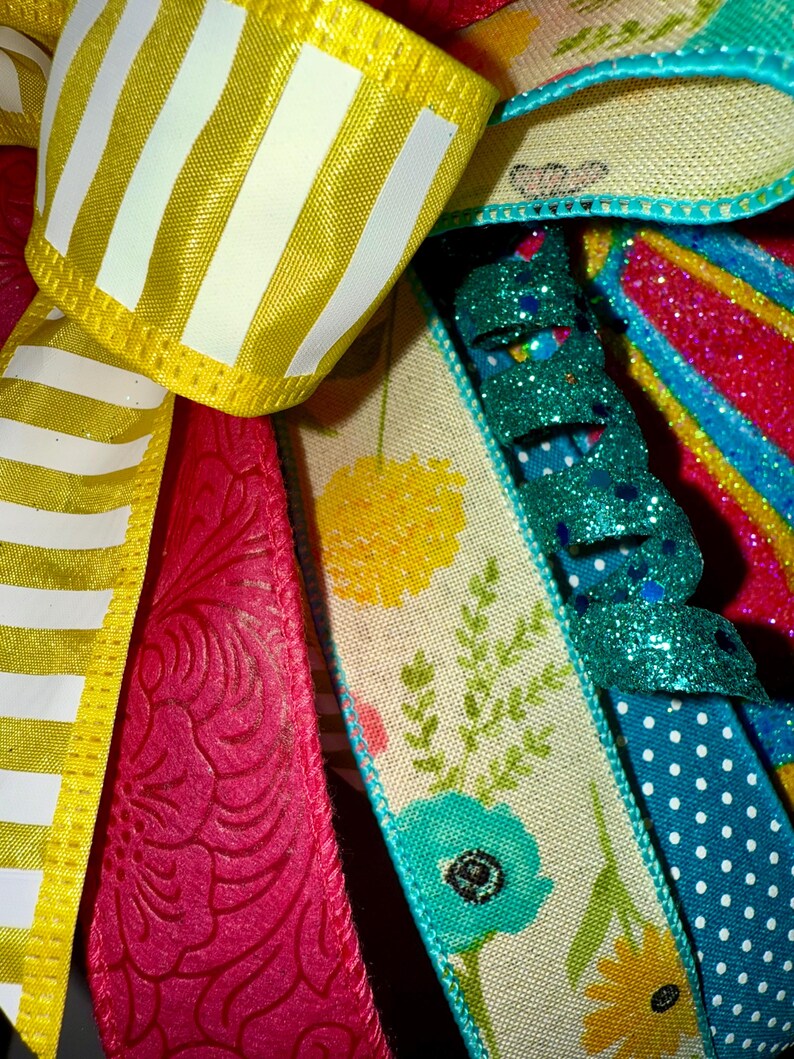 Butterfly Door Hanger, Glittery Springtime Wall Hanger. Pink, Yellow ...