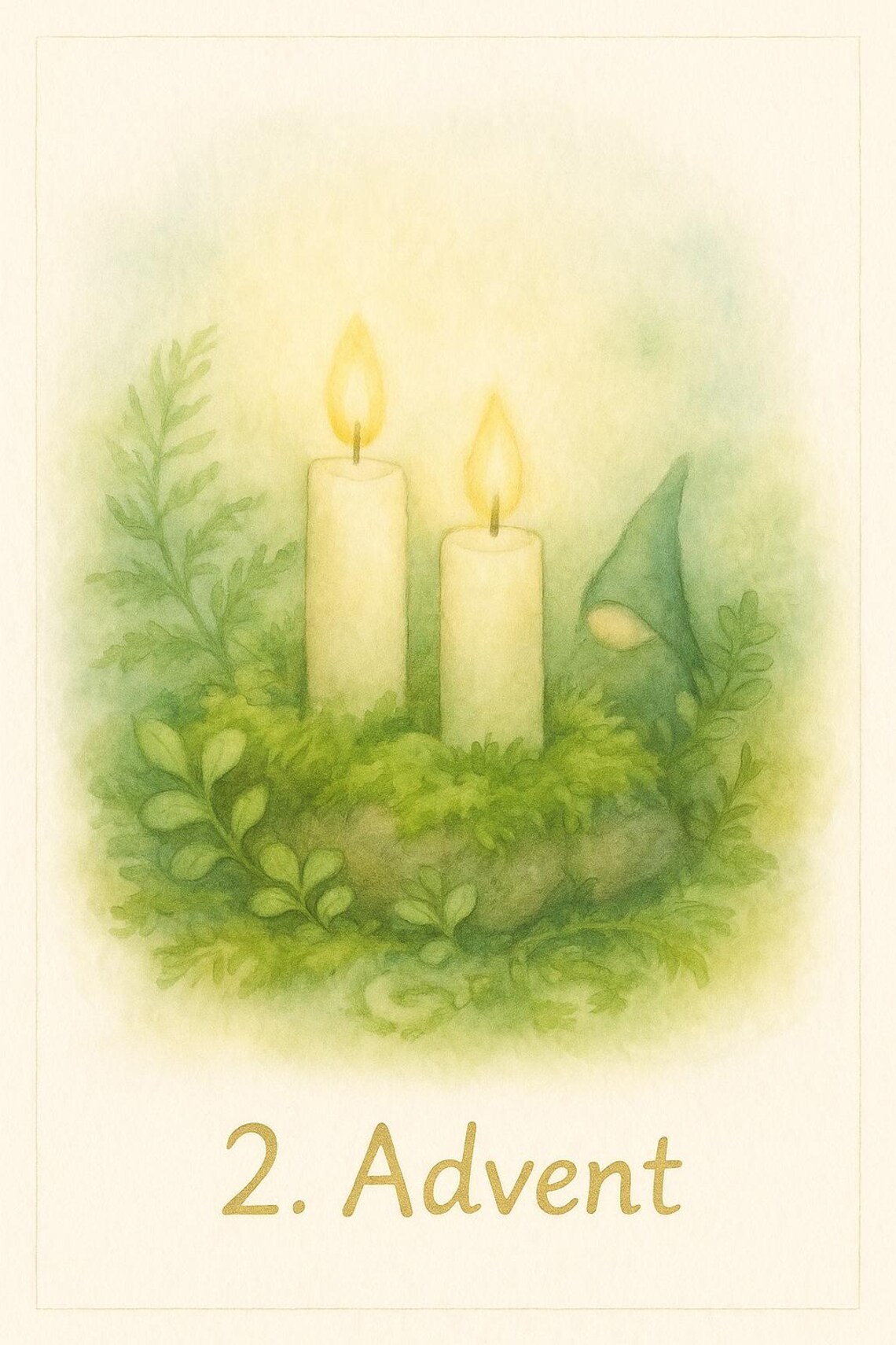Advent Cards (set of 4) – With Gnomes, Light & Nature for the Seasonal ...