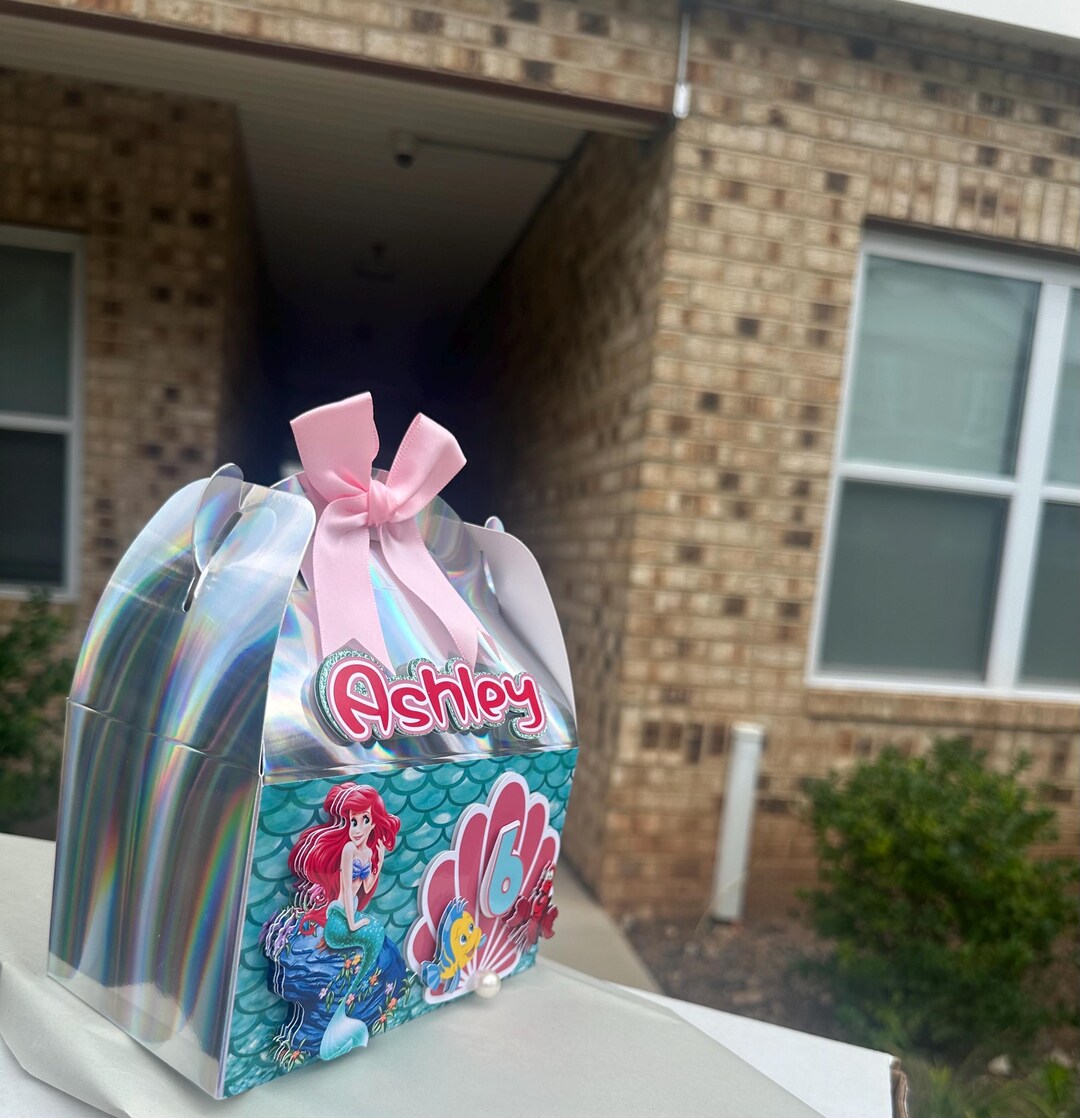 Ariel the Little Mermaid Favor Boxes: Personalized Birthday Party Decor ...