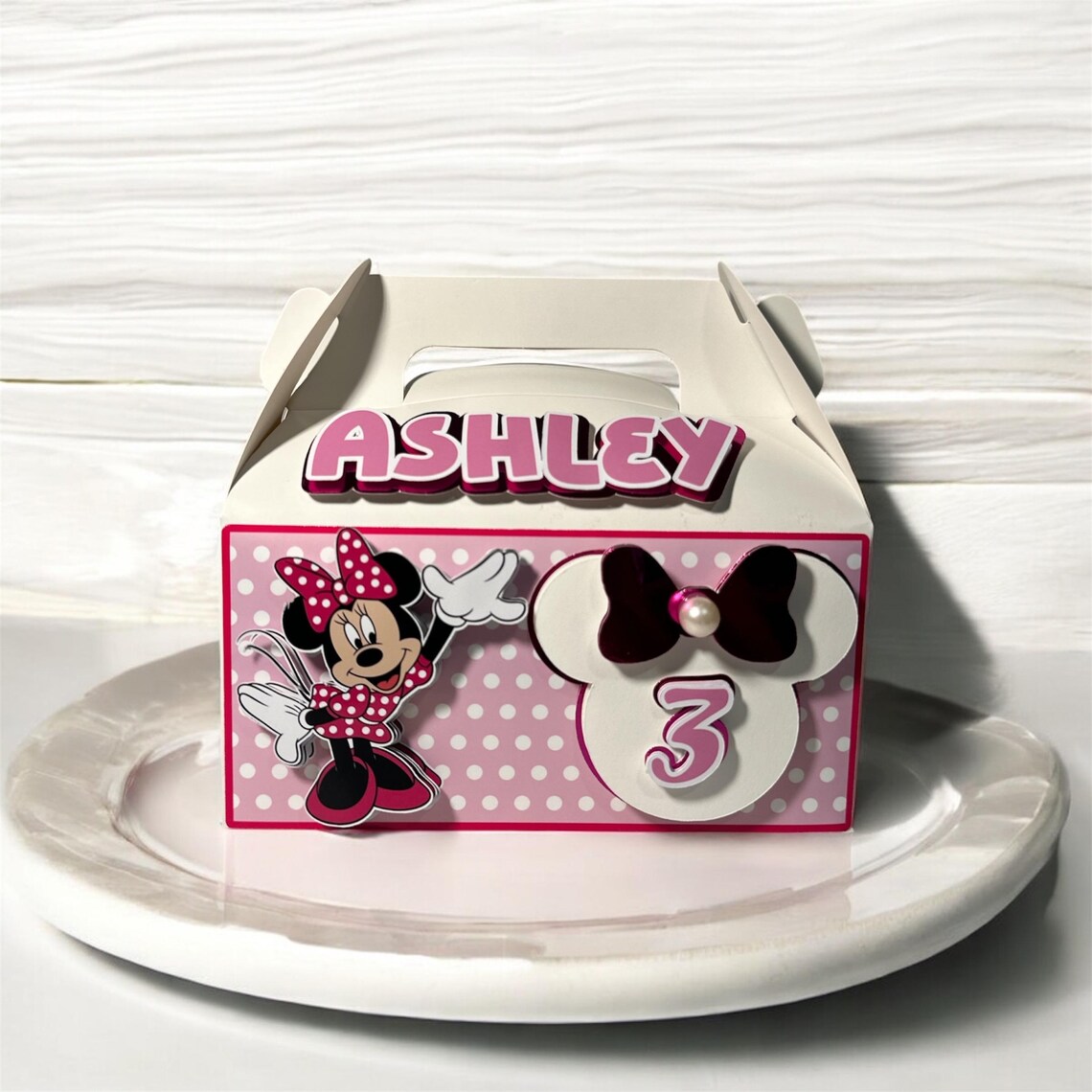 Minnie Mouse Favor Box: 3D Handmade Birthday Party Decoration - Etsy