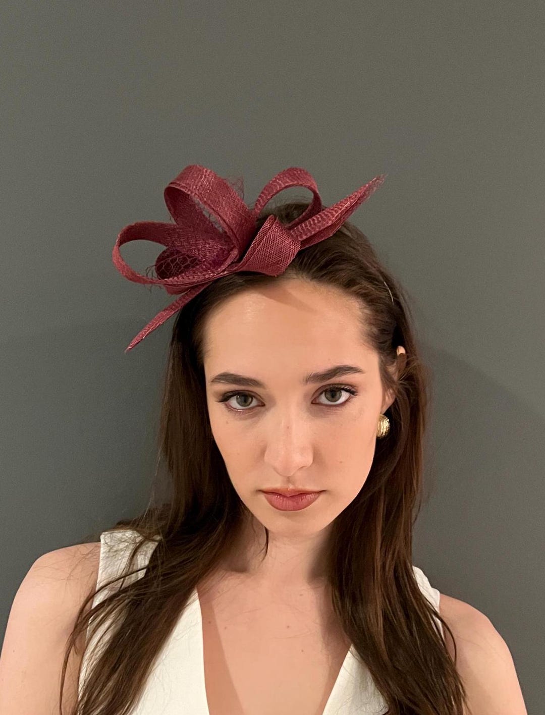 Burgundy Modern Fascinator, Cocktail Hat, Small Elegant Hat, Occasion ...