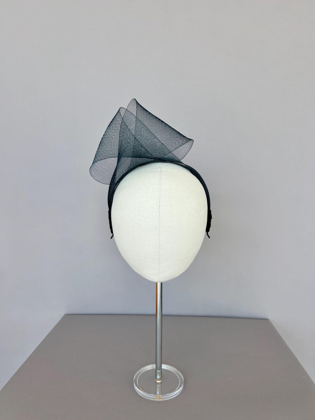Black Crinoline Fascinator, Sculptural Art Headband, Black Design Knot ...