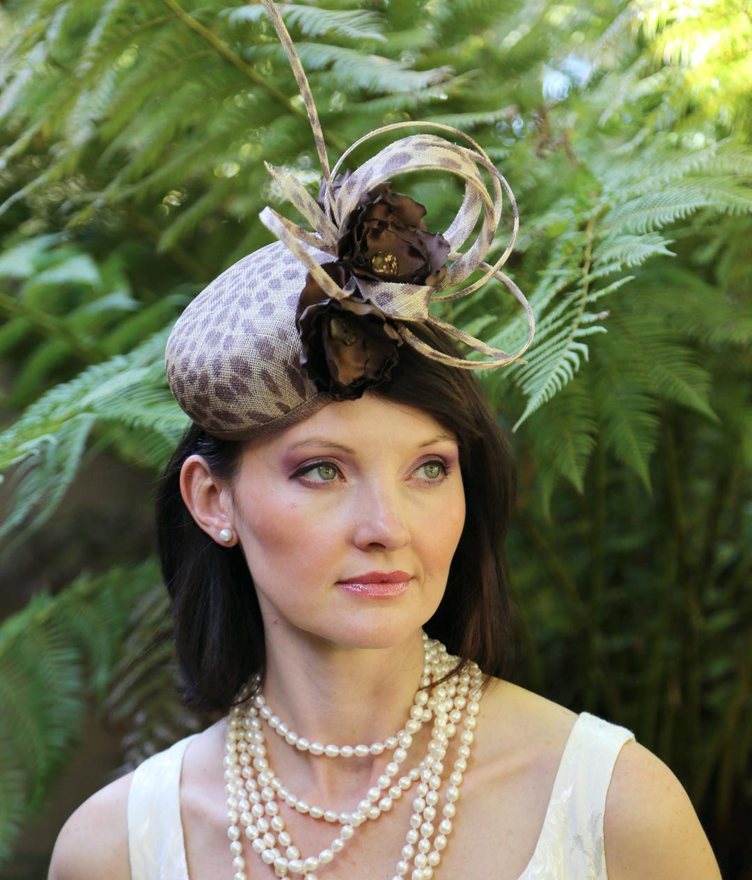 Leopard Print Fascinator, Kentucky Derby Fascinator, Brown Flower ...