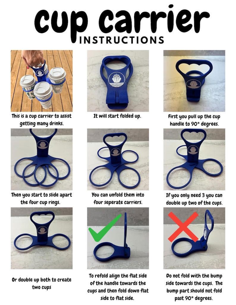 Cruise Ship and Other Fun Images Folding Cup Carrier Perfect for ...