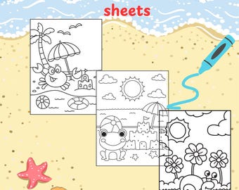 25 Summer Time Printable Coloring Pages for Kids - Etsy