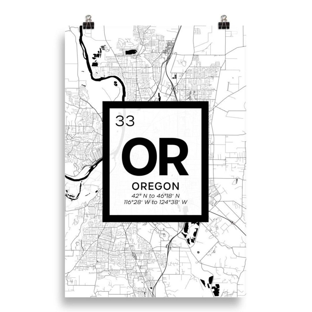 Poster - Periodic States of America (oregon) - Etsy