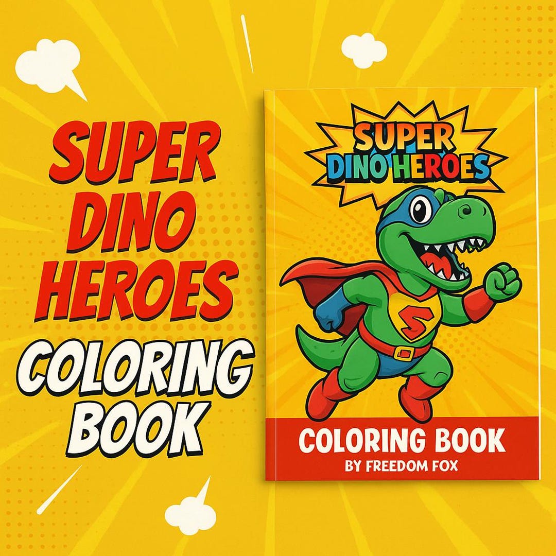 Super Dino Heroes – Printable Coloring Book for Kids | Dinosaur ...