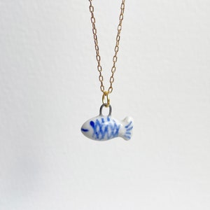 Little Fish. Porcelain Charm. Cute, Delicate Fish Charm. Hand Painted ...