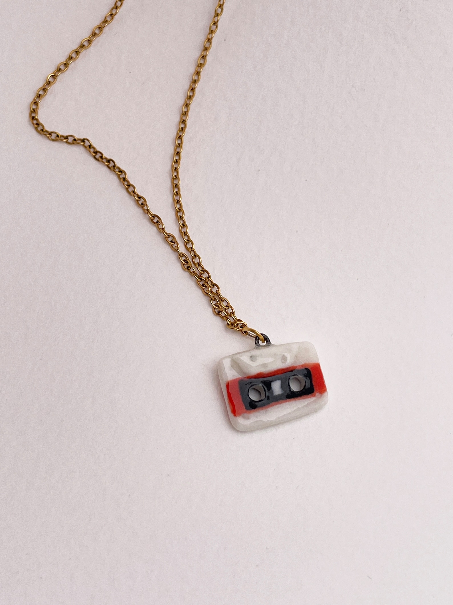 Miniature Porcelain Cassette Tape Pendant, Retro Music Charm - Etsy