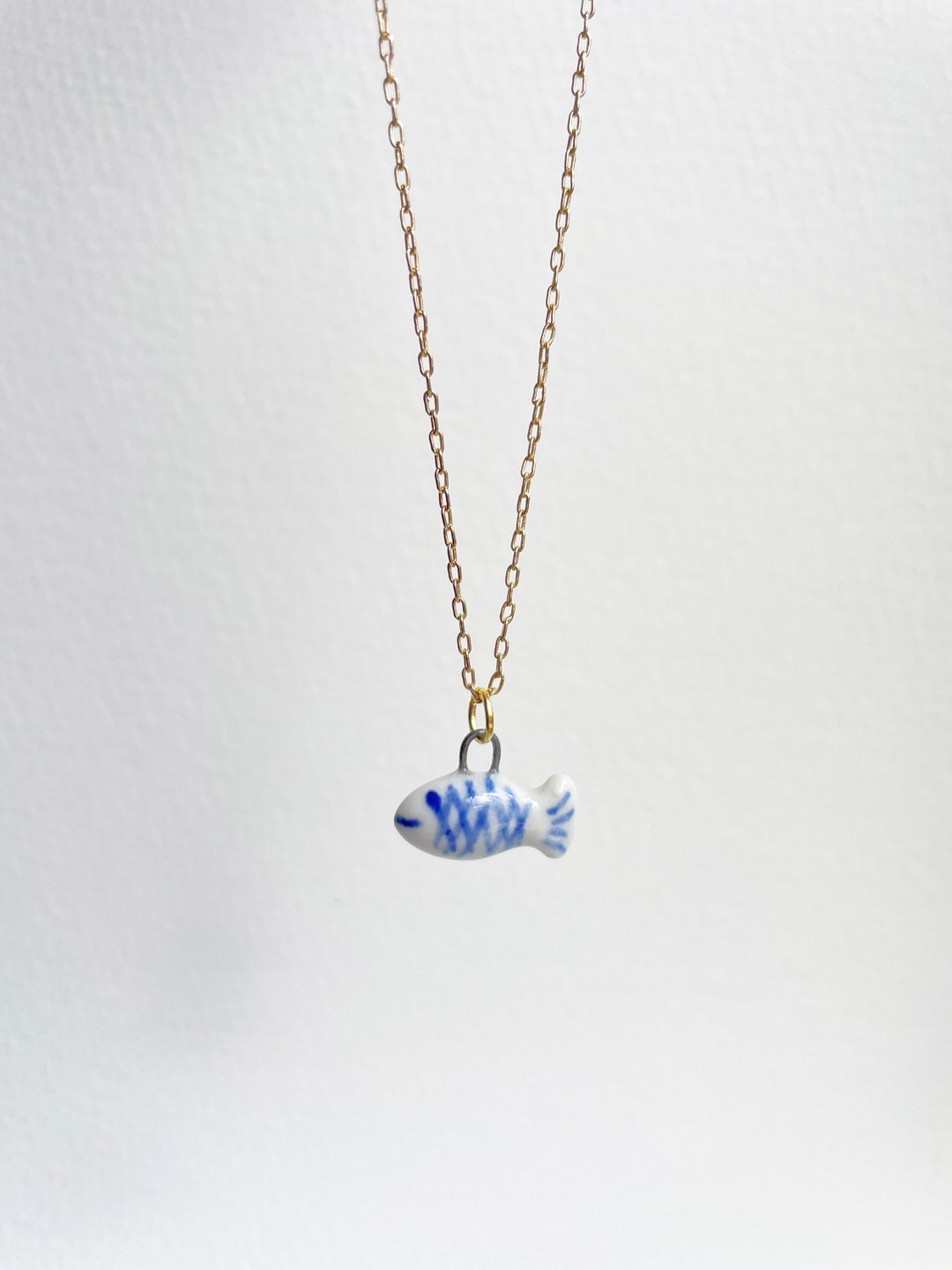 Little Fish. Porcelain Charm. Cute, Delicate Fish Charm. Hand Painted ...