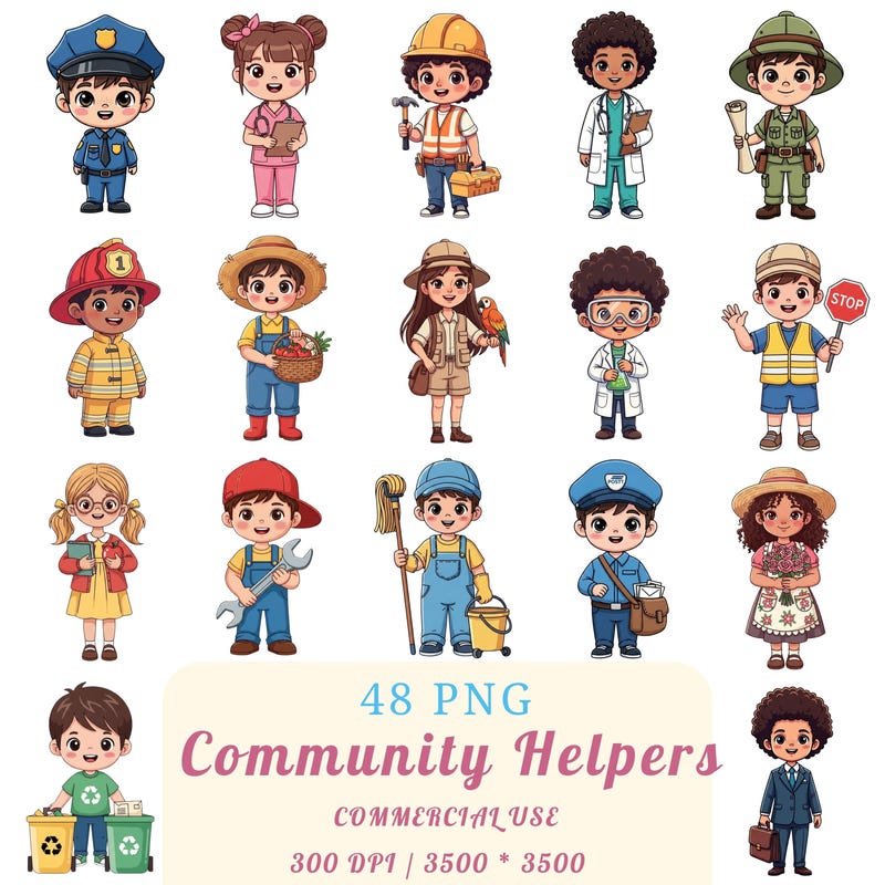 Community Helpers Clipart - Etsy