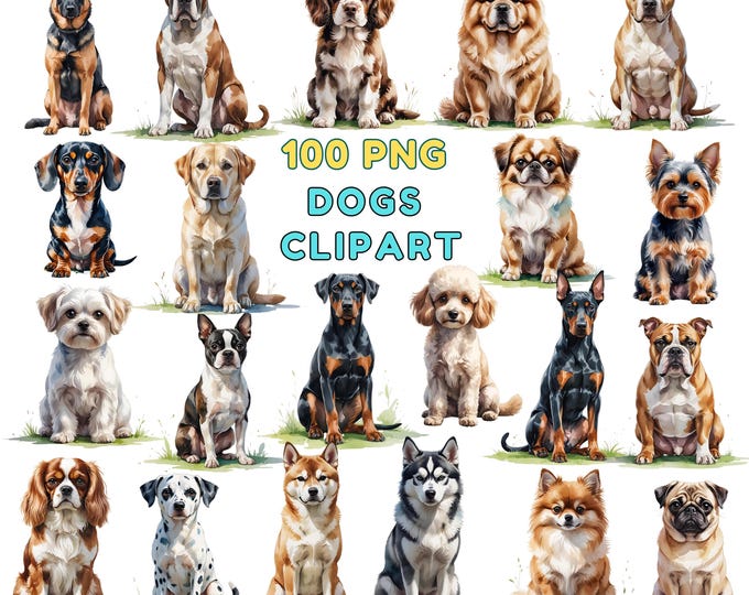 Peeking Dog Breeds Clipart Bundle, Pet Art (PNG) - Etsy Canada