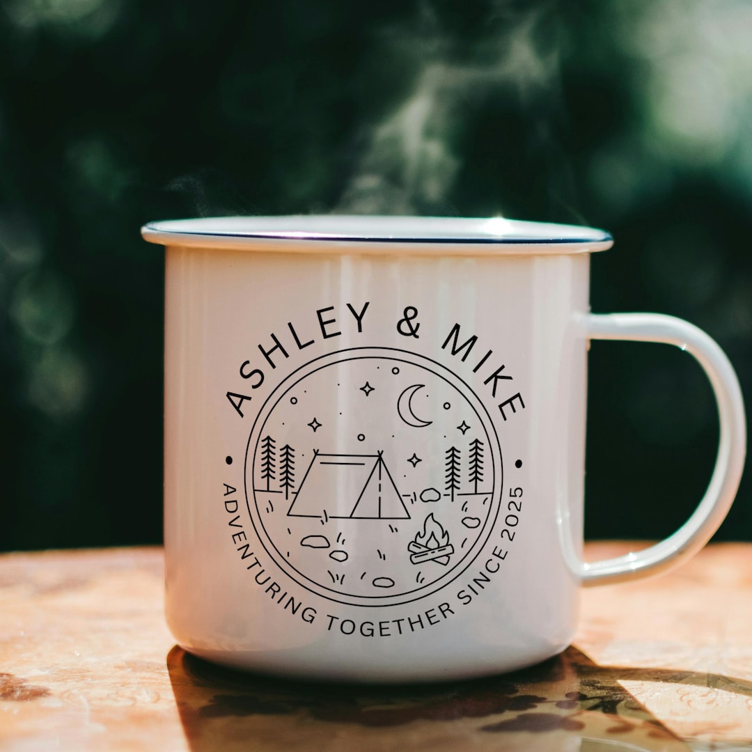 Custom Camping Mug | Adventuring Together Since Enamel Mug ...