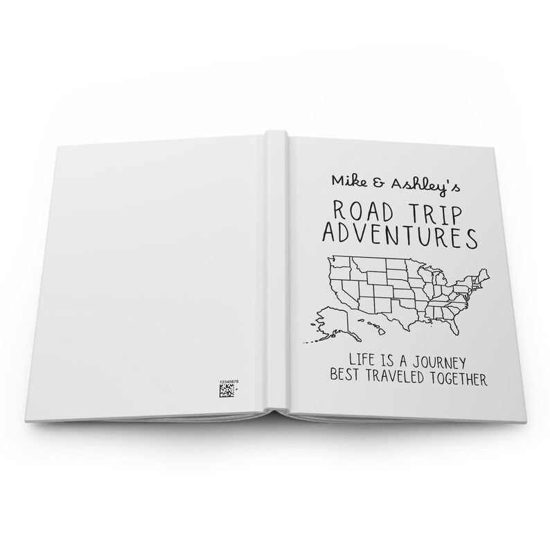 Custom Road Trip Adventures Notebook | Personalized USA Map Journal ...