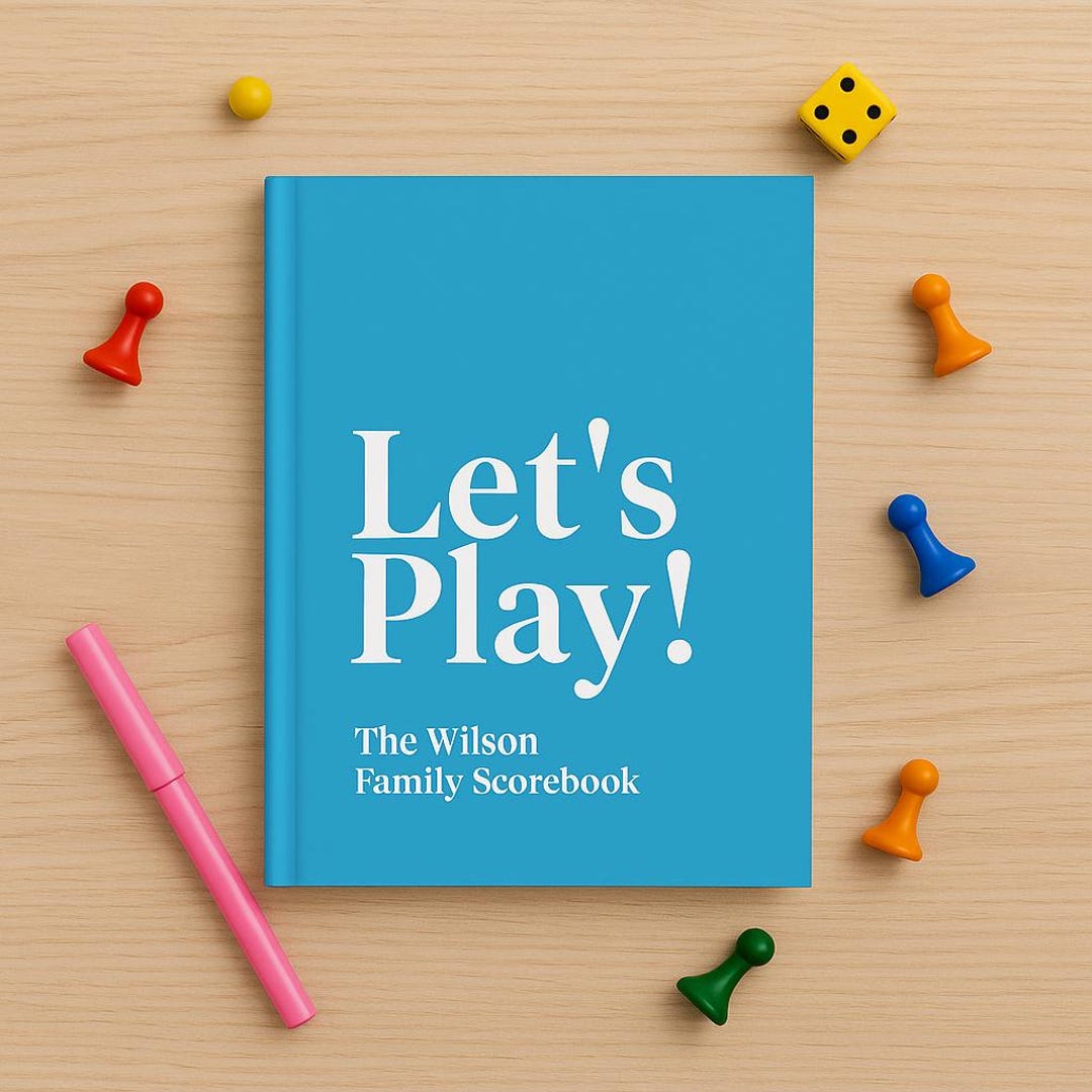 Lets Play! Custom Game Night Scorebook | Personalized Family Game Score ...