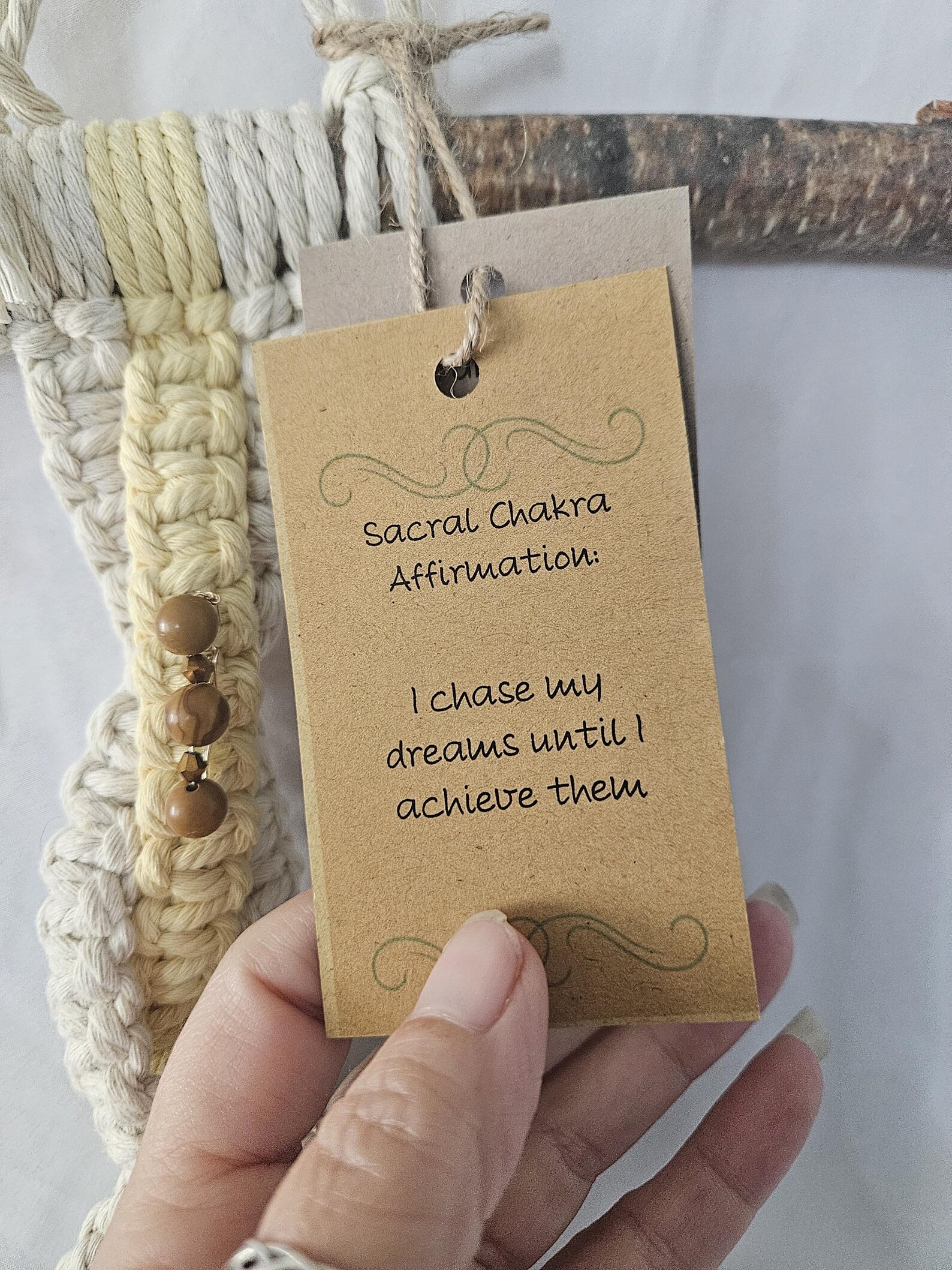 Macramé Picture Hanger | Boho Wall Decor for 5x7 Photos | Crystal ...