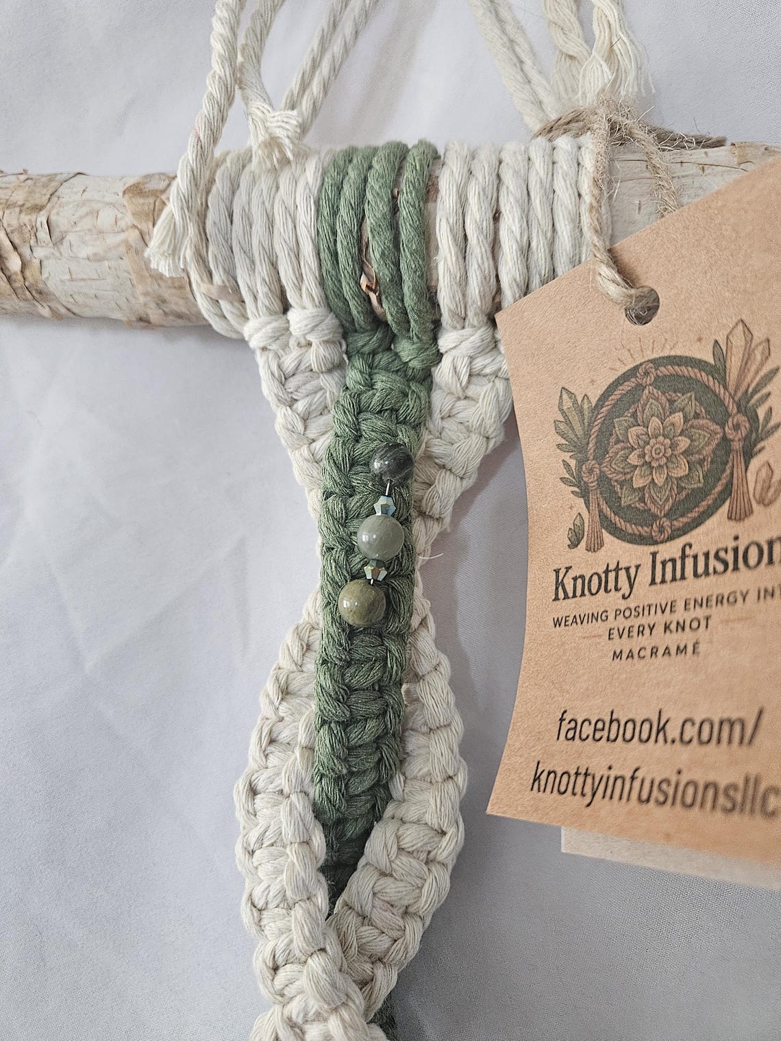 Macramé Picture Hanger | Boho Wall Decor for 5x7 Photos | Crystal ...