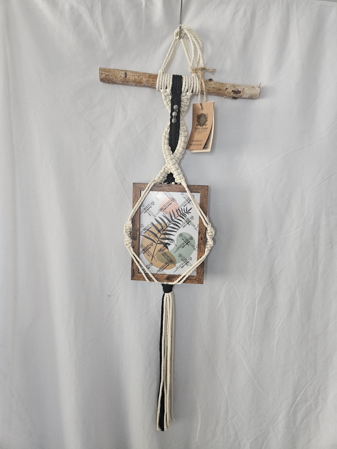 Macramé Picture Hanger | Boho Wall Decor for 5x7 Photos | Crystal ...