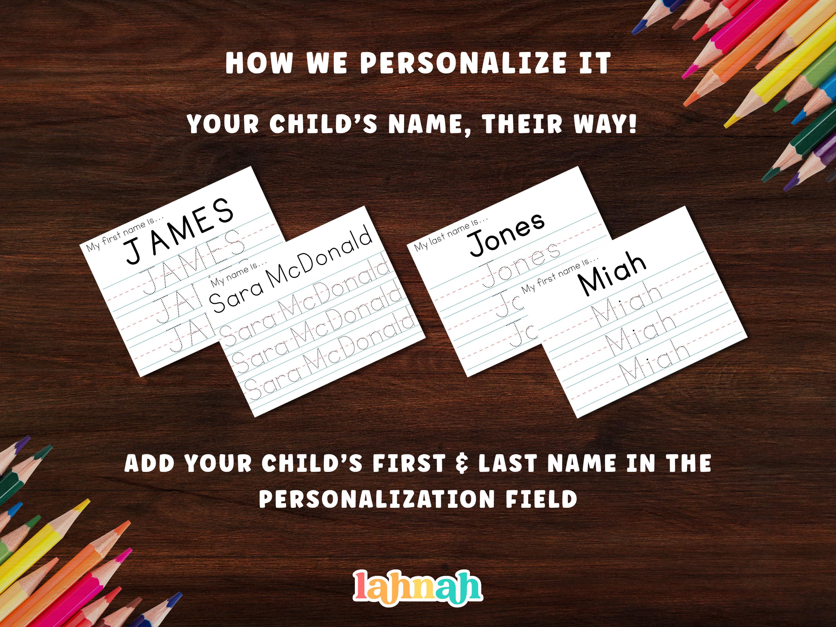 Personalized Name Tracing Worksheet: Preschool Handwriting Practice ...