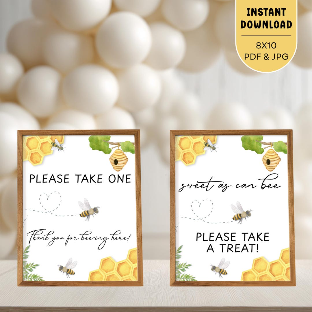 Sweet as Can Bee Party Sign - 1st Bee-day Decor - Oh Baybee Baby Shower ...