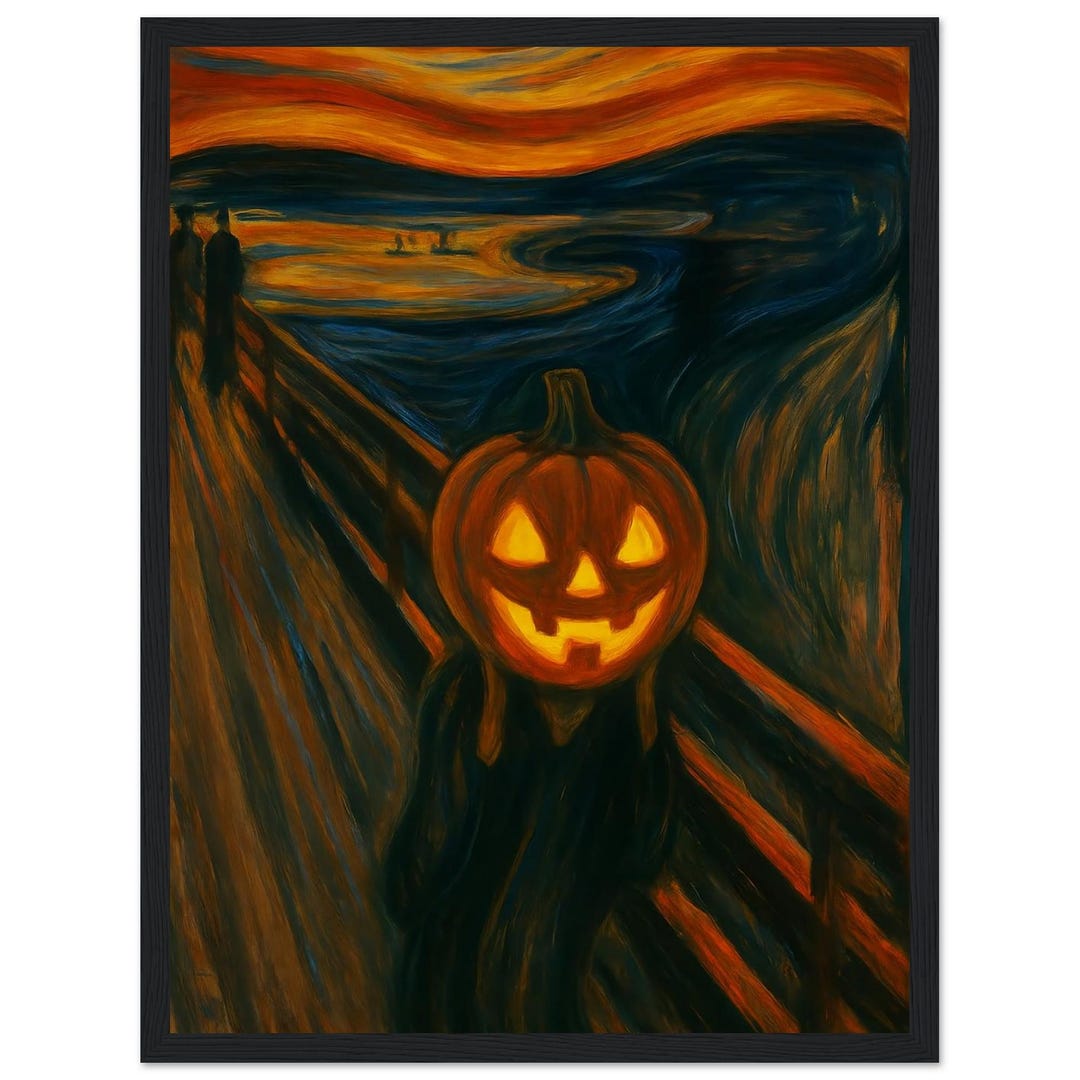 Pumpkin Meets Edvard Munchs the Scream - Halloween Edition - Etsy