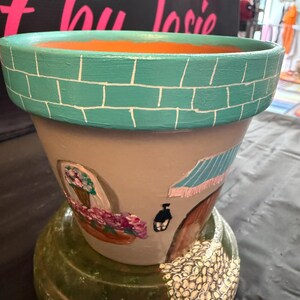 Hand-painted Terracotta Clay Pots and Trays Mini House/cottage for ...