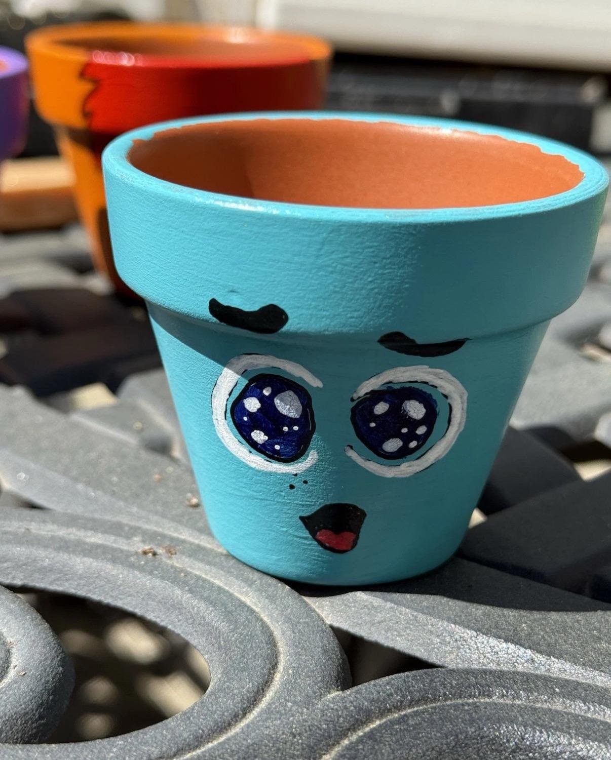 Hand-painted Inside-out Terracotta Pots | Clay Planters | Colorful ...