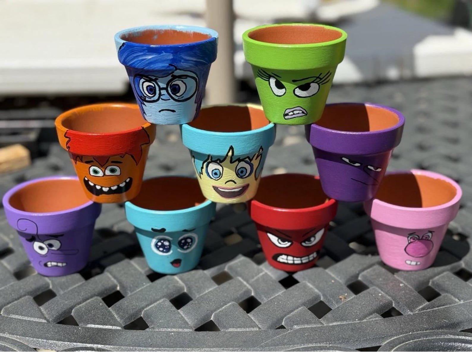 Hand-painted Inside-out Terracotta Pots | Clay Planters | Colorful ...