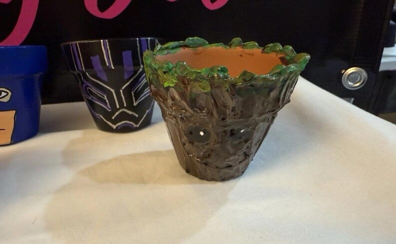 Hand-painted Marvel Flower Pots | Superhero Garden Decor, Set of 9 - Etsy