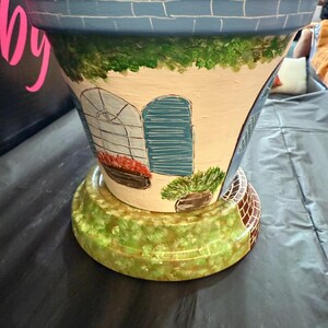 Hand-painted Terracotta Clay Pots and Trays Mini House/cottage for ...