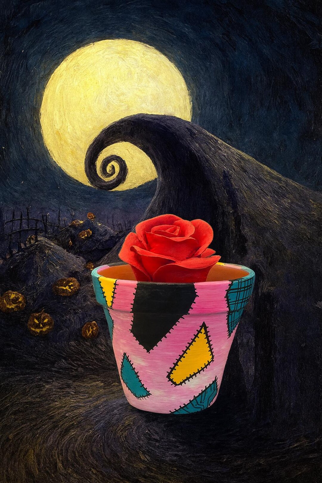 Hand-painted 6” Sally Planter – Nightmare Before Christmas Inspired ...
