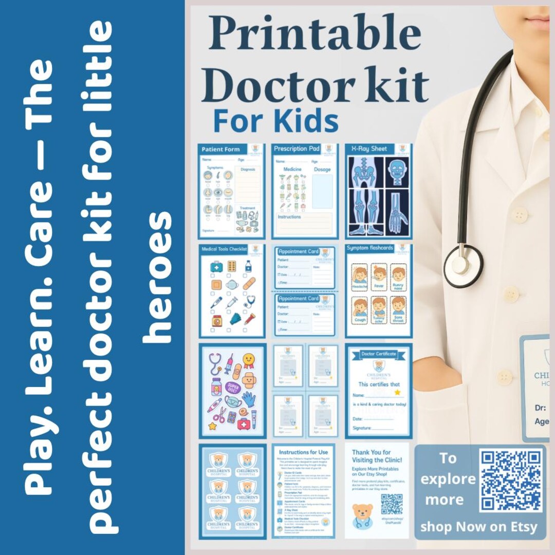 Printable Doctor Pretend Play Kit – Kids Role-play Activity (PDF) - Etsy