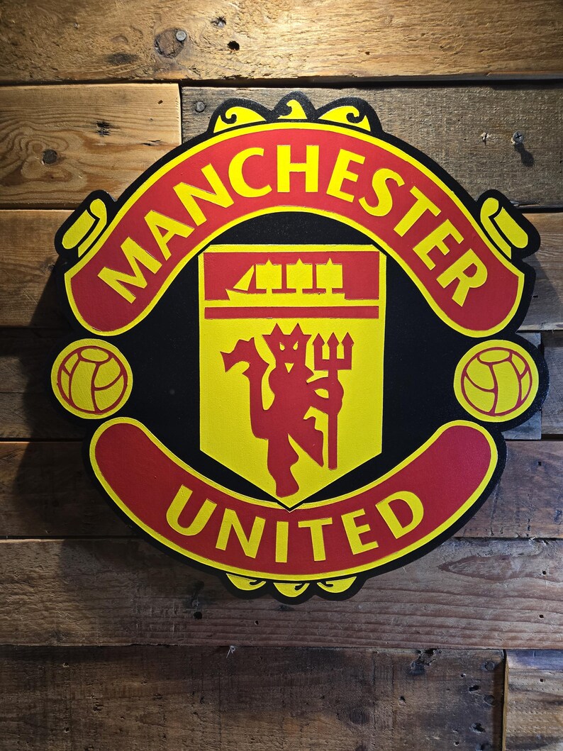 Manchester United 15x15 Wall Decor Hand Painted - Etsy