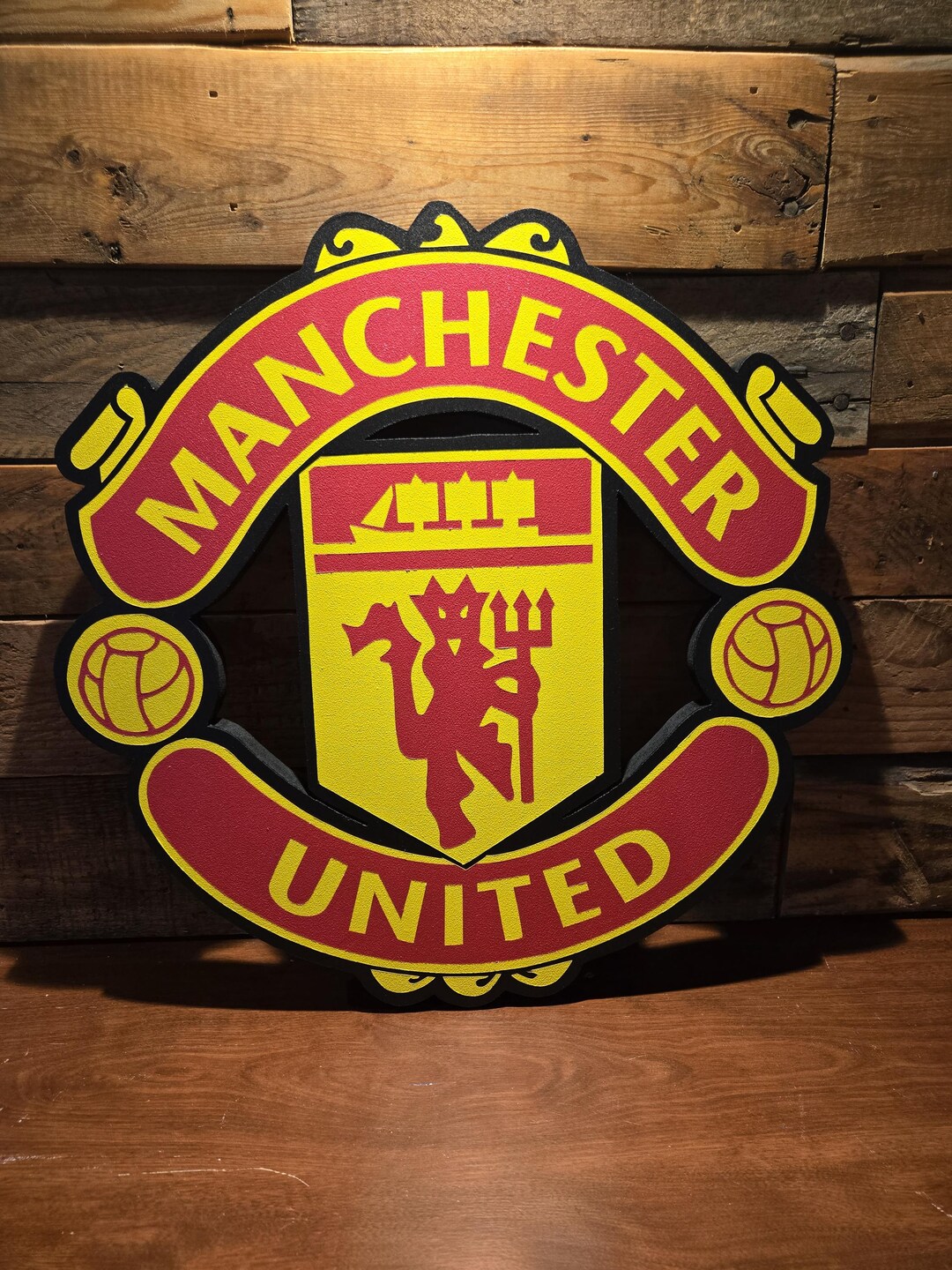 Manchester United 13x13 Wall Decor Hand Painted - Etsy UK