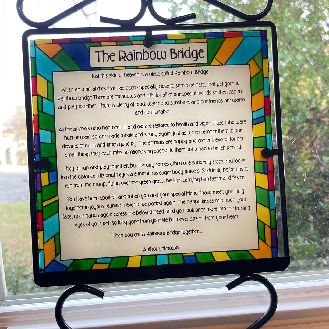 Glass Plaque With Stained-glass Border That Contains the Text of "the ...