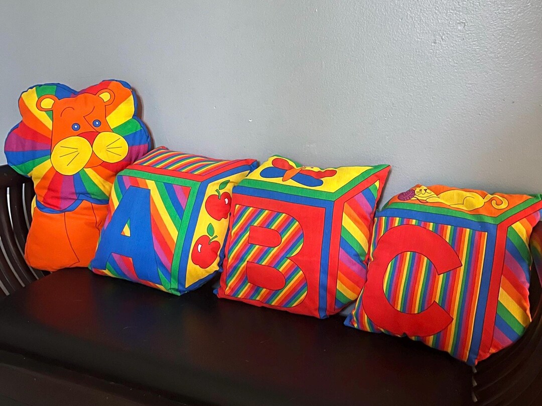 Vintage ABC Pillows - Etsy