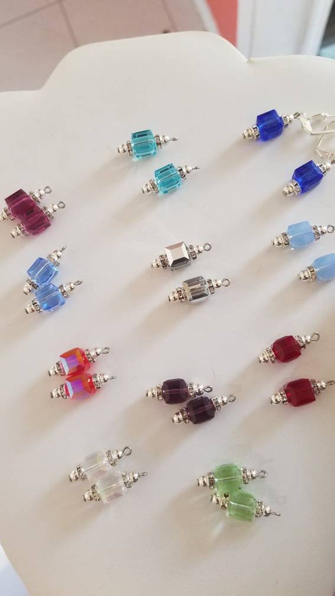 Swarovski Crystal AB Cube Earring and Colors Too . SALE - Etsy Canada