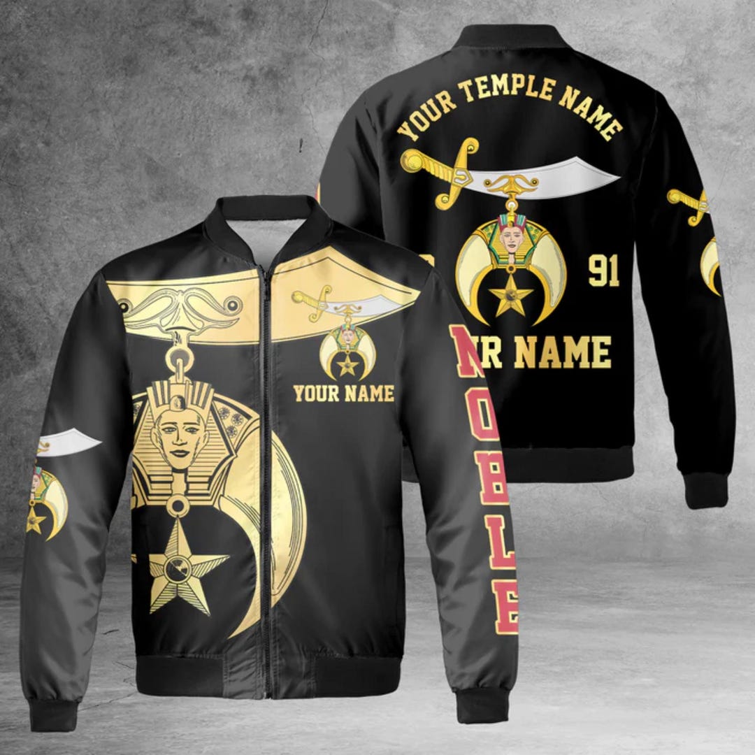 Custom Shriner Bomber Jacket for Men With Temple Name and Personal Name ...