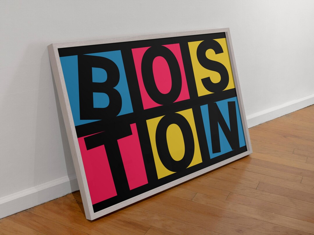 Boston Wall Art, Boston Wall Decor, Boston Poster, Satin Boston Art ...