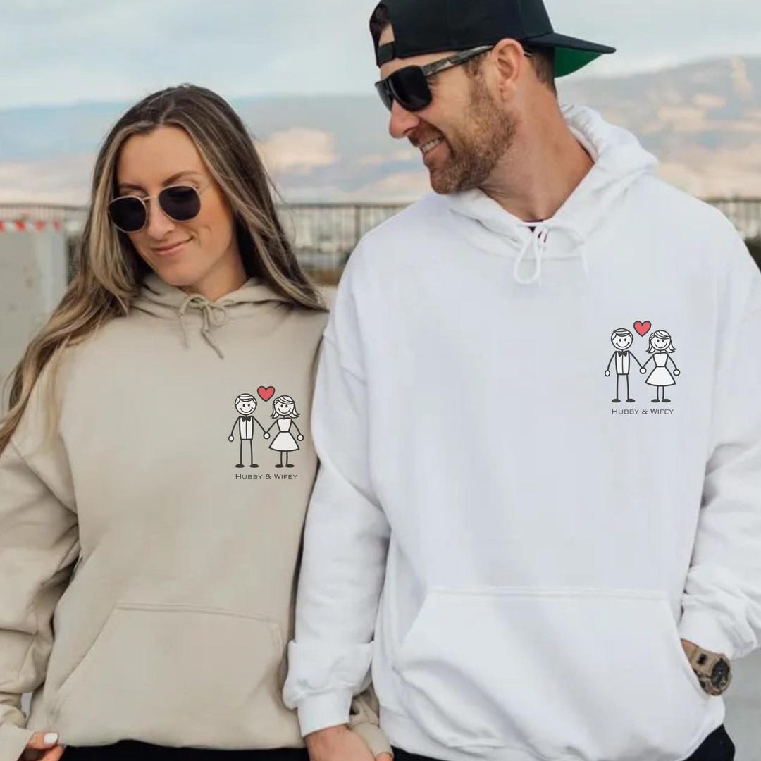 Personalized Couple Matching Stick Figure Hoodie, Custom Sweaters for ...