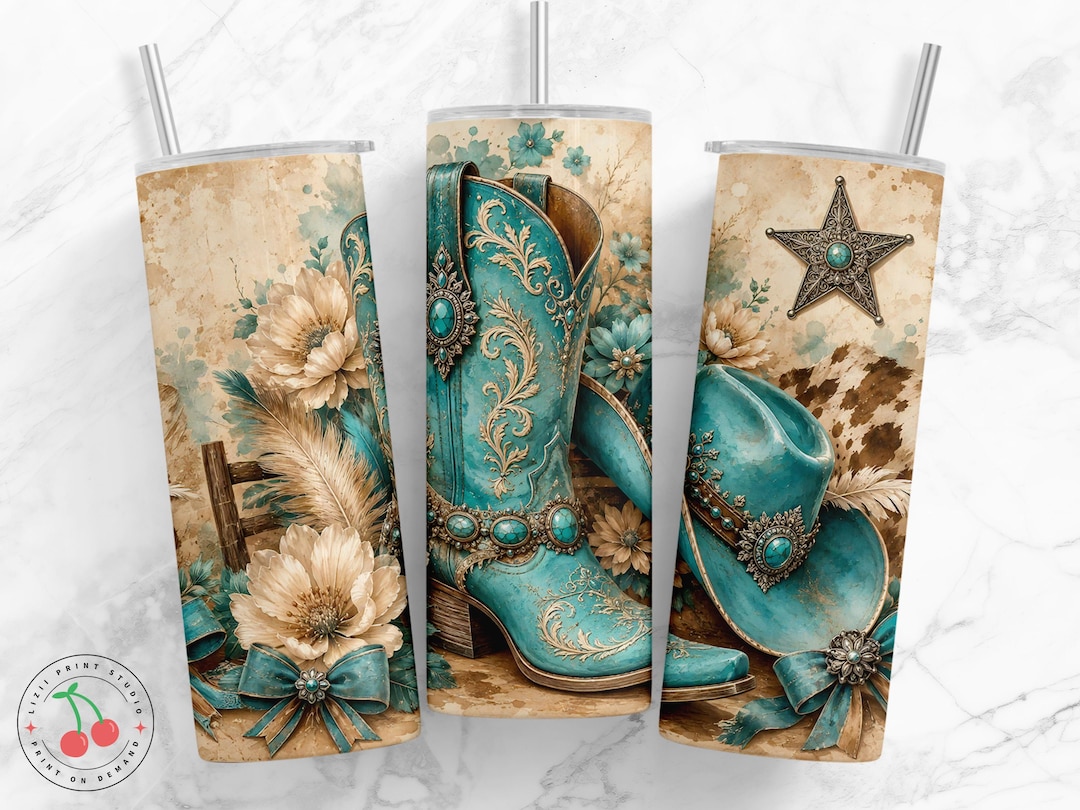 Western Tumbler Wrap PNG | Cowboy Boots Tumbler Wrap | Cowgirl ...