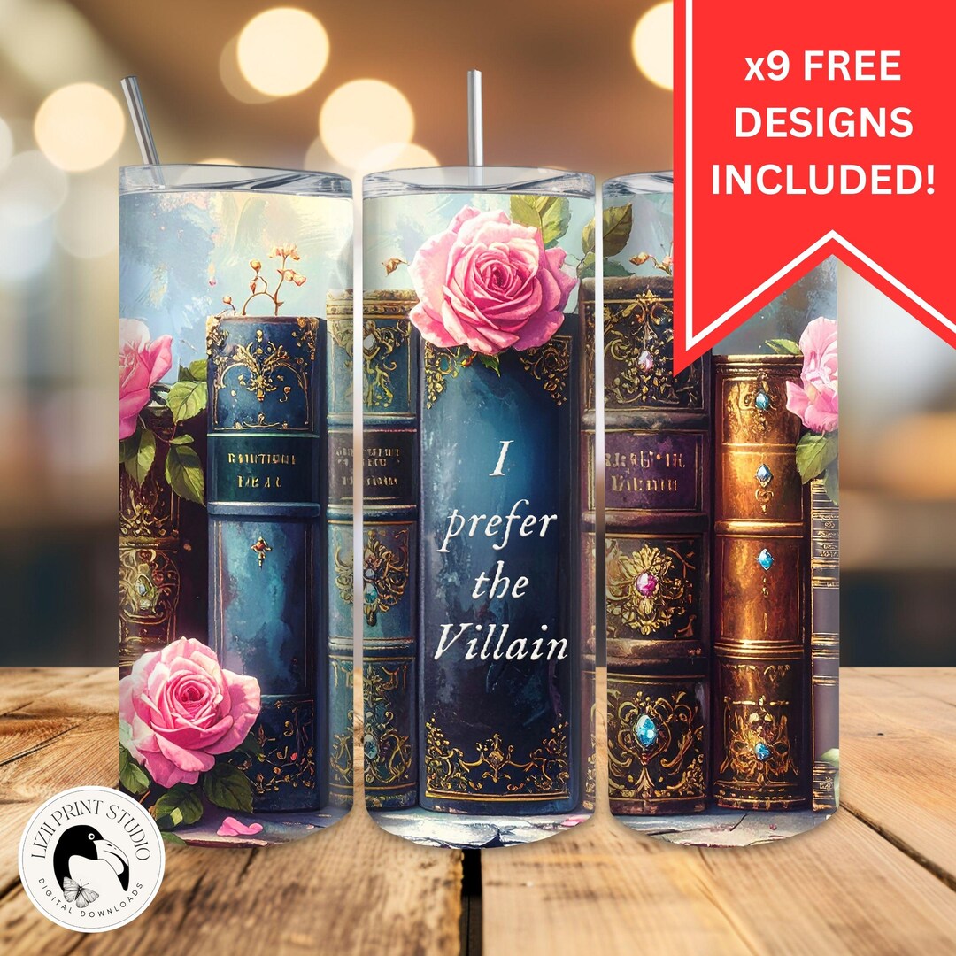I Prefer the Villain Tumbler Wrap | Booktok Romance Sublimation Design ...