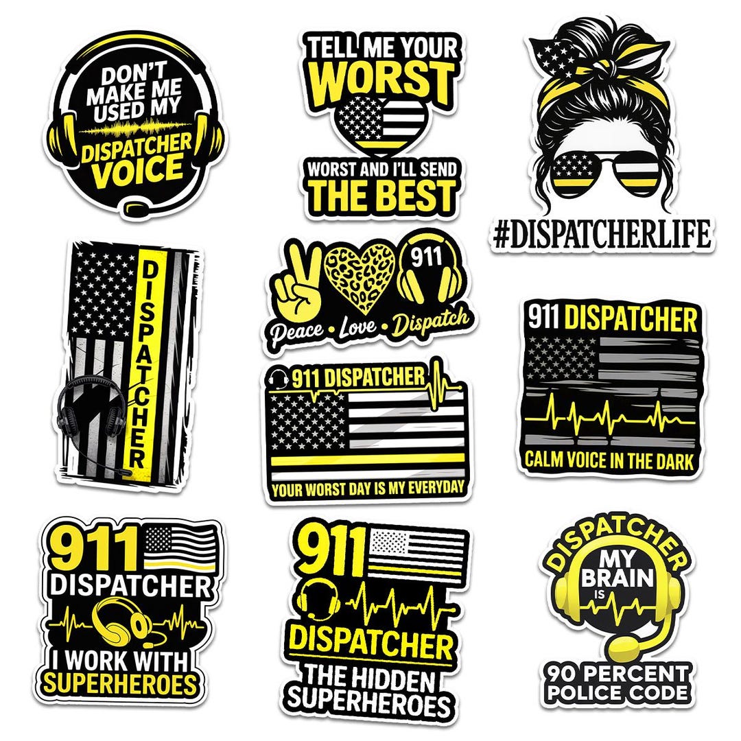 911 Dispatcher Sticker Pack: Waterproof Laptop Decals (10 PCS) - Etsy